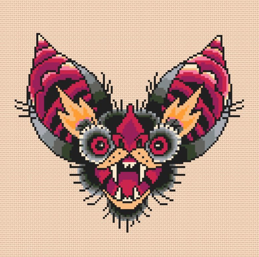 Bat Cross Stitch Pattern - Etsy