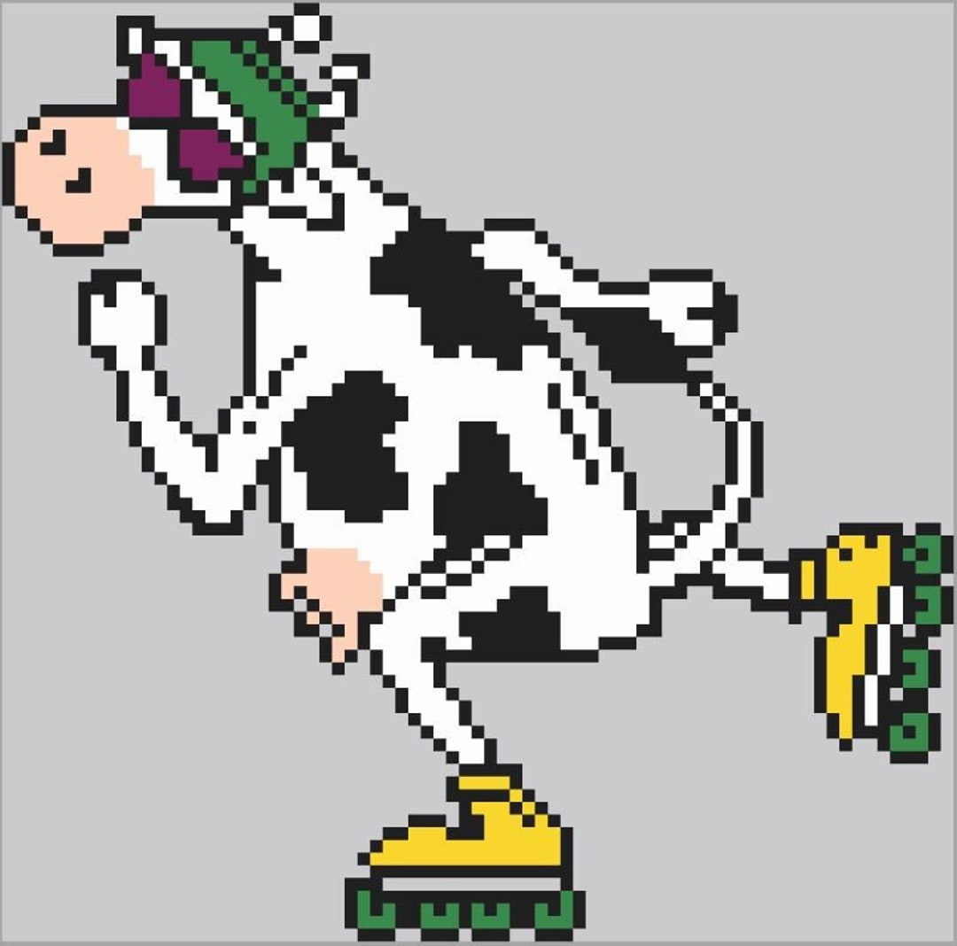 Roller Skating Cow Cross Stitch Pattern, Pdf- DIGITAL DOWNLOAD - Etsy