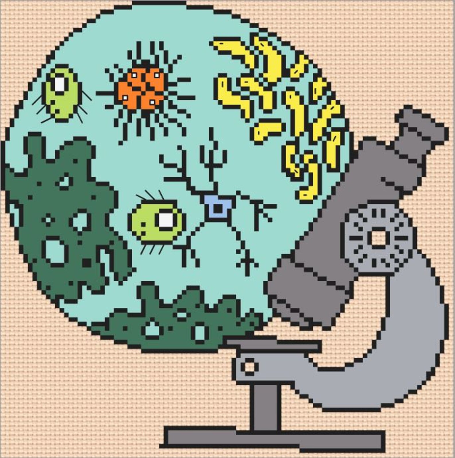 Microscope Cross Stitch Pattern - Etsy