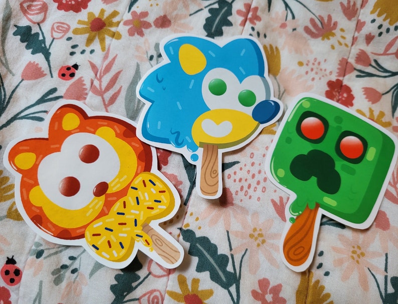 Character Popsicle Stickers - Etsy
