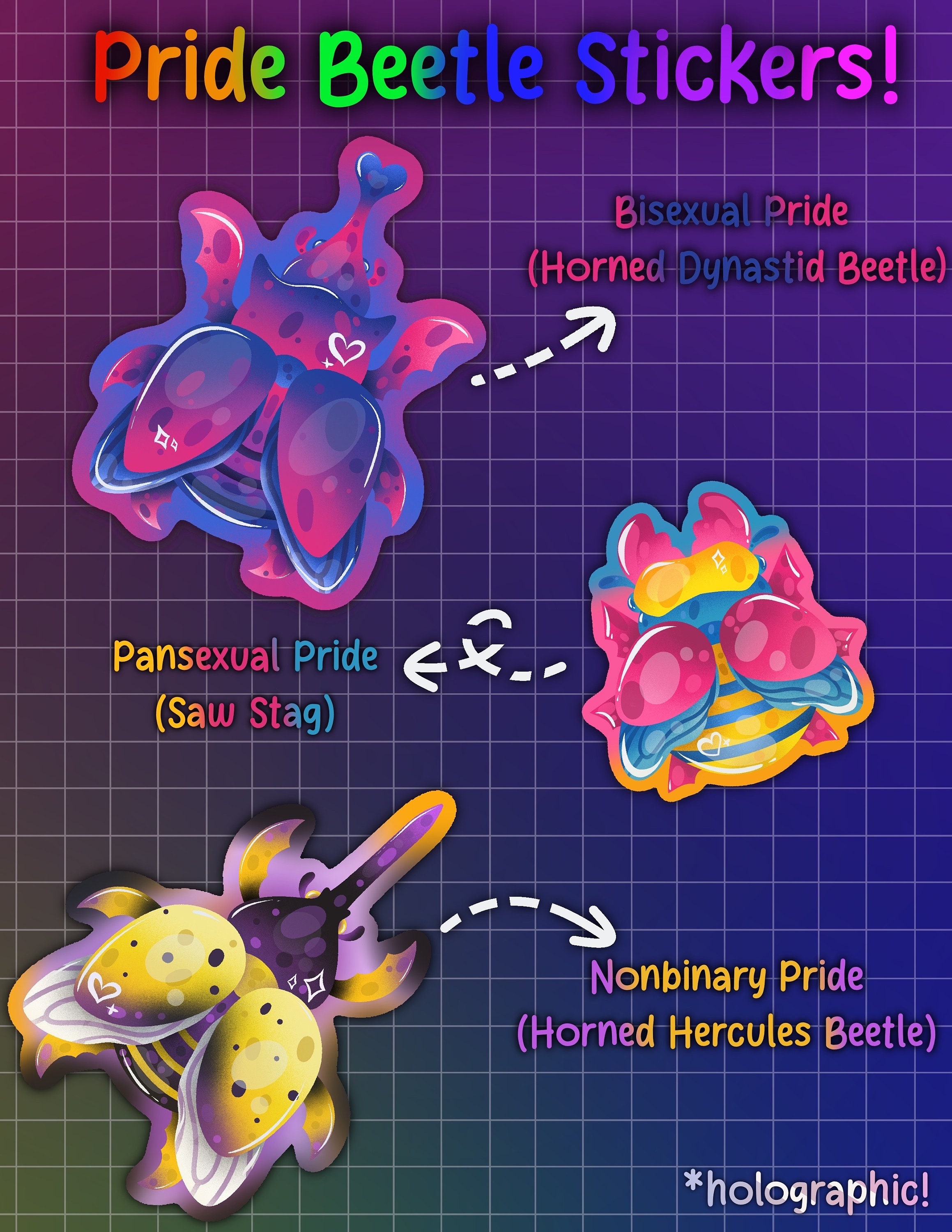 Pride Beetle Stickers - Etsy