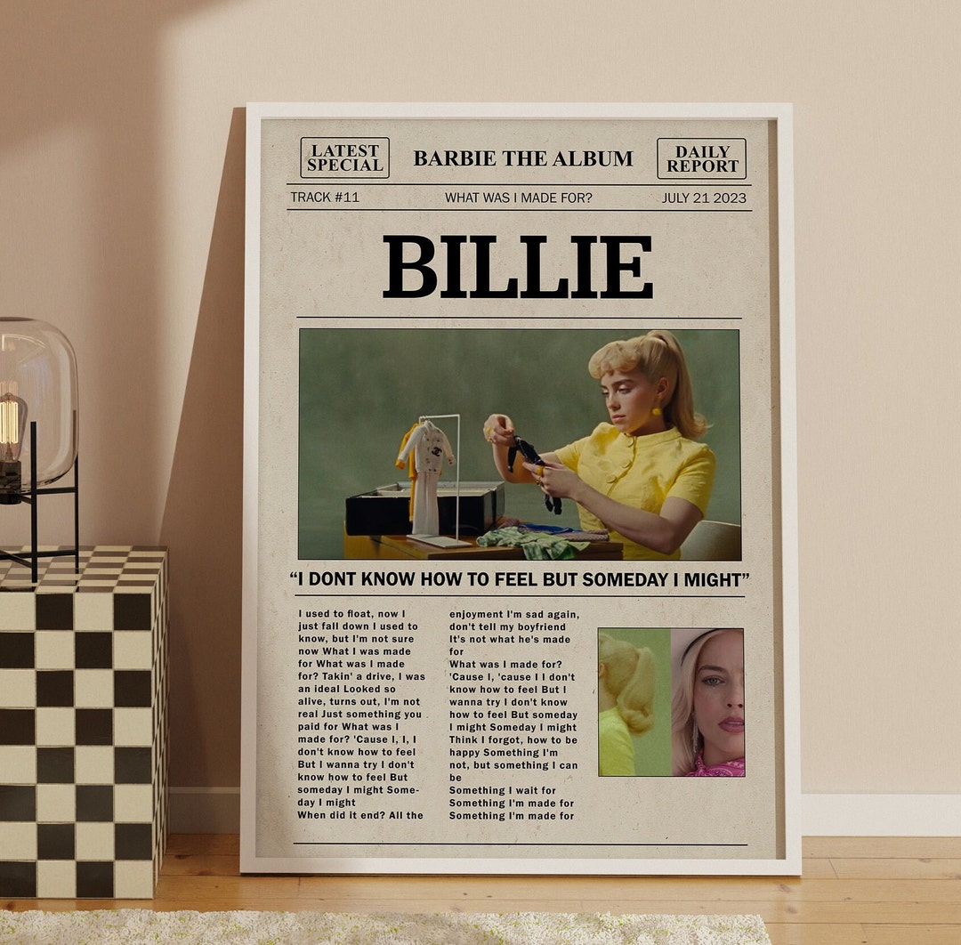 Billie Eilish Retro Newspaper Physical Print What Was I Made - Etsy