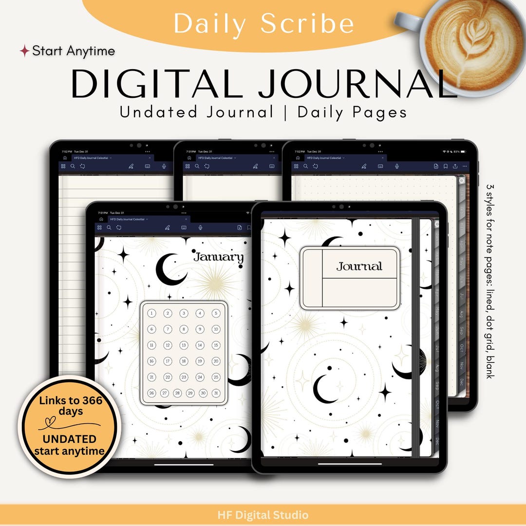 Digital Daily Journal Goodnotes Daily Journal Template 365 Days Digital ...