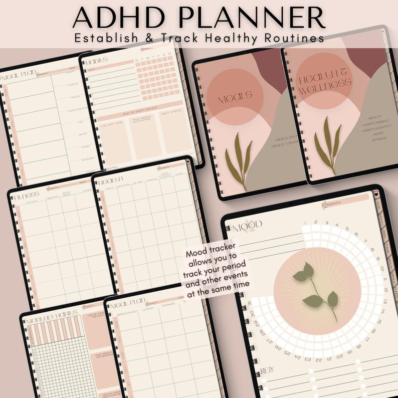 ADHD Digital Planner, Goodnotes Planner for Ipad, Daily Weekly Monthly ...