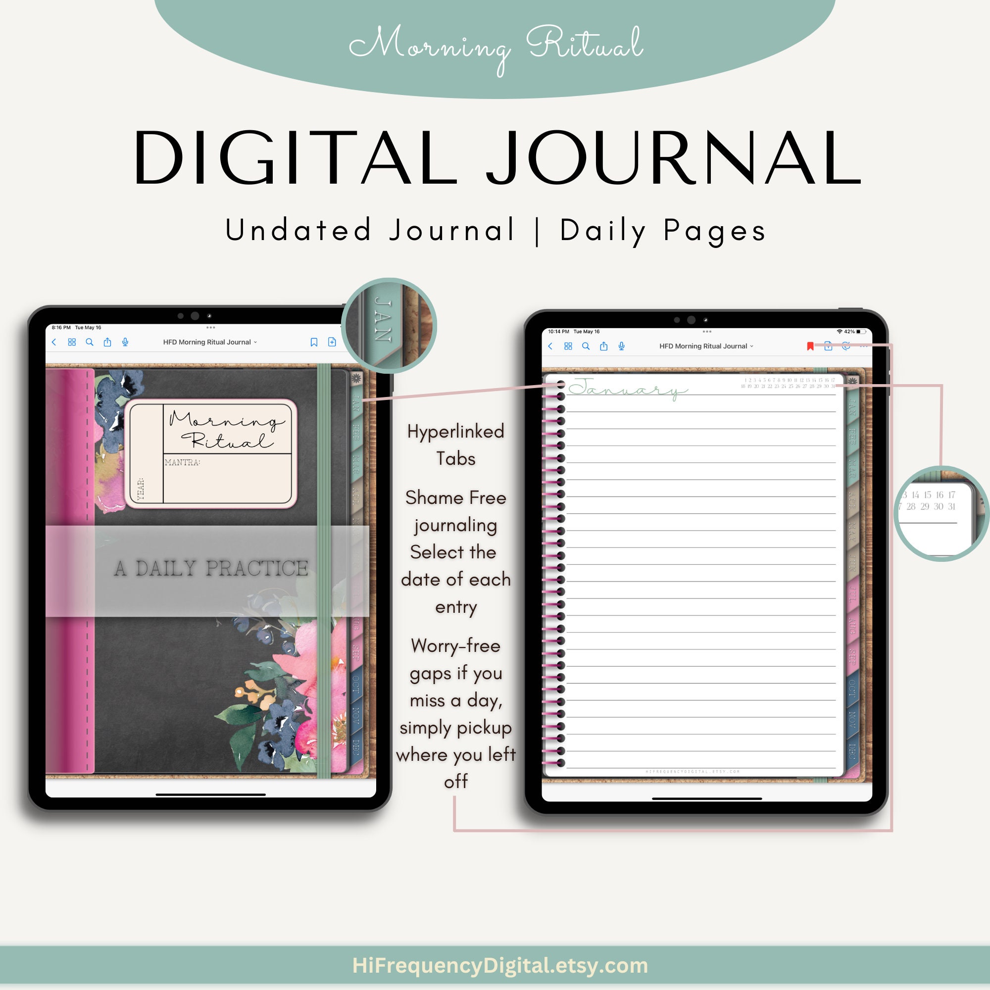 Digital Daily Journal Goodnotes Journal With Tabs Digital Journal ...