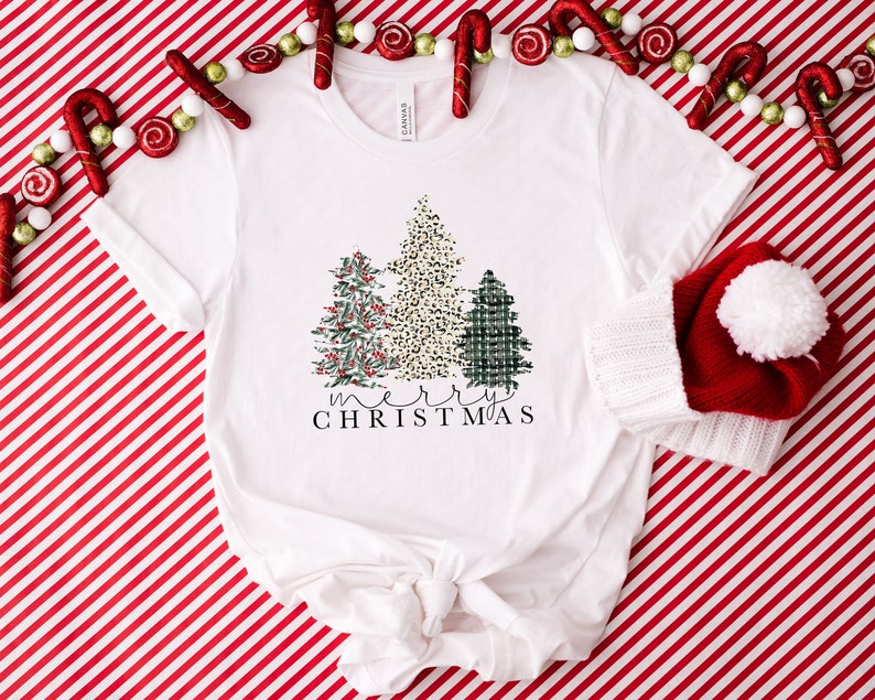 Merry Christmas Sweatshirt, Womens Christmas Crewneck, Christmas Tree ...