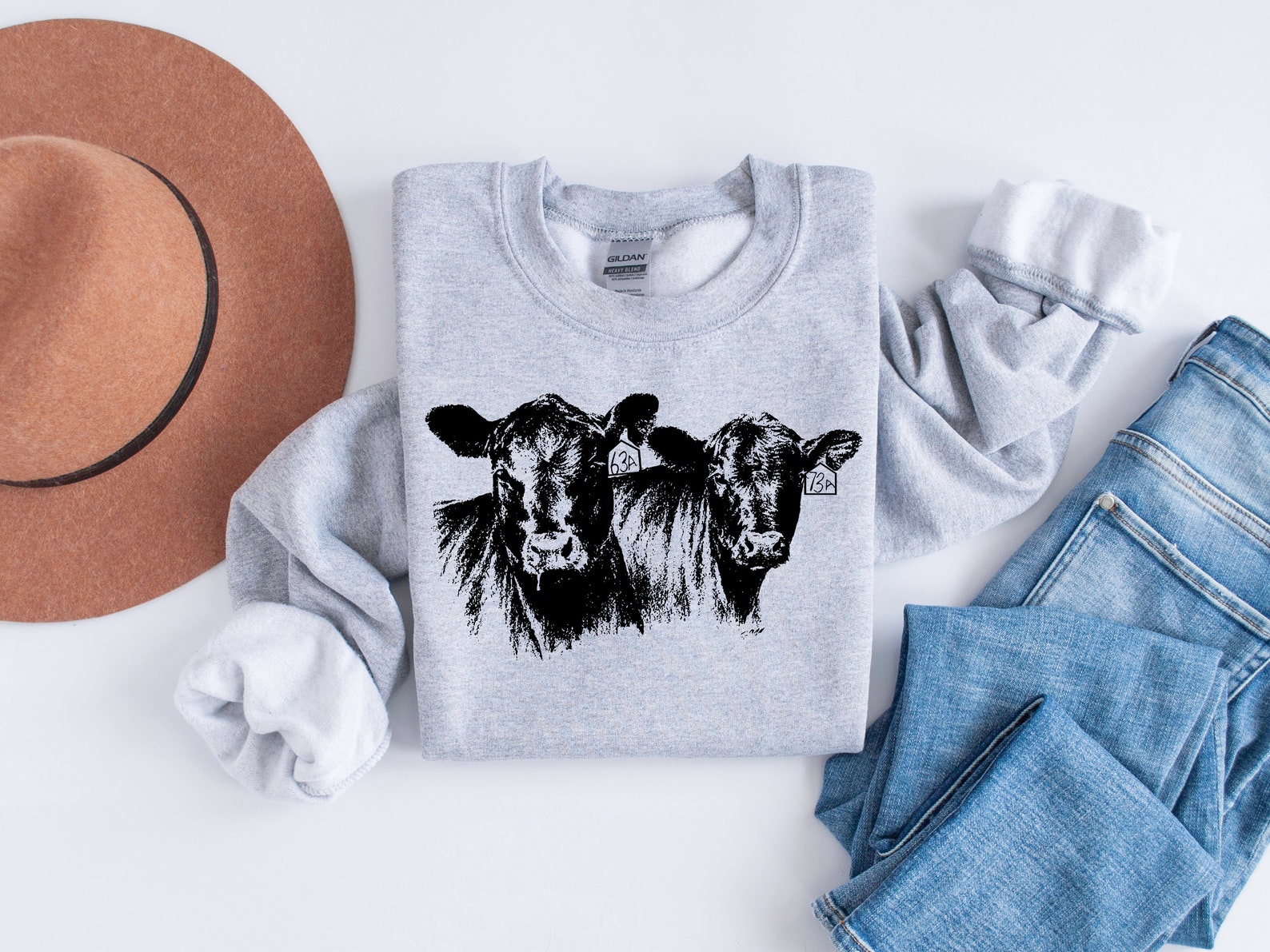 Cow Sweatshirt Cow Shirt Western Crewneck Vintage Sweatshirt - Etsy