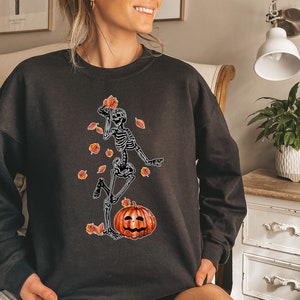 Dancing Skeleton Sweatshirt and Hoodie, Funny Halloween Skeleton ...