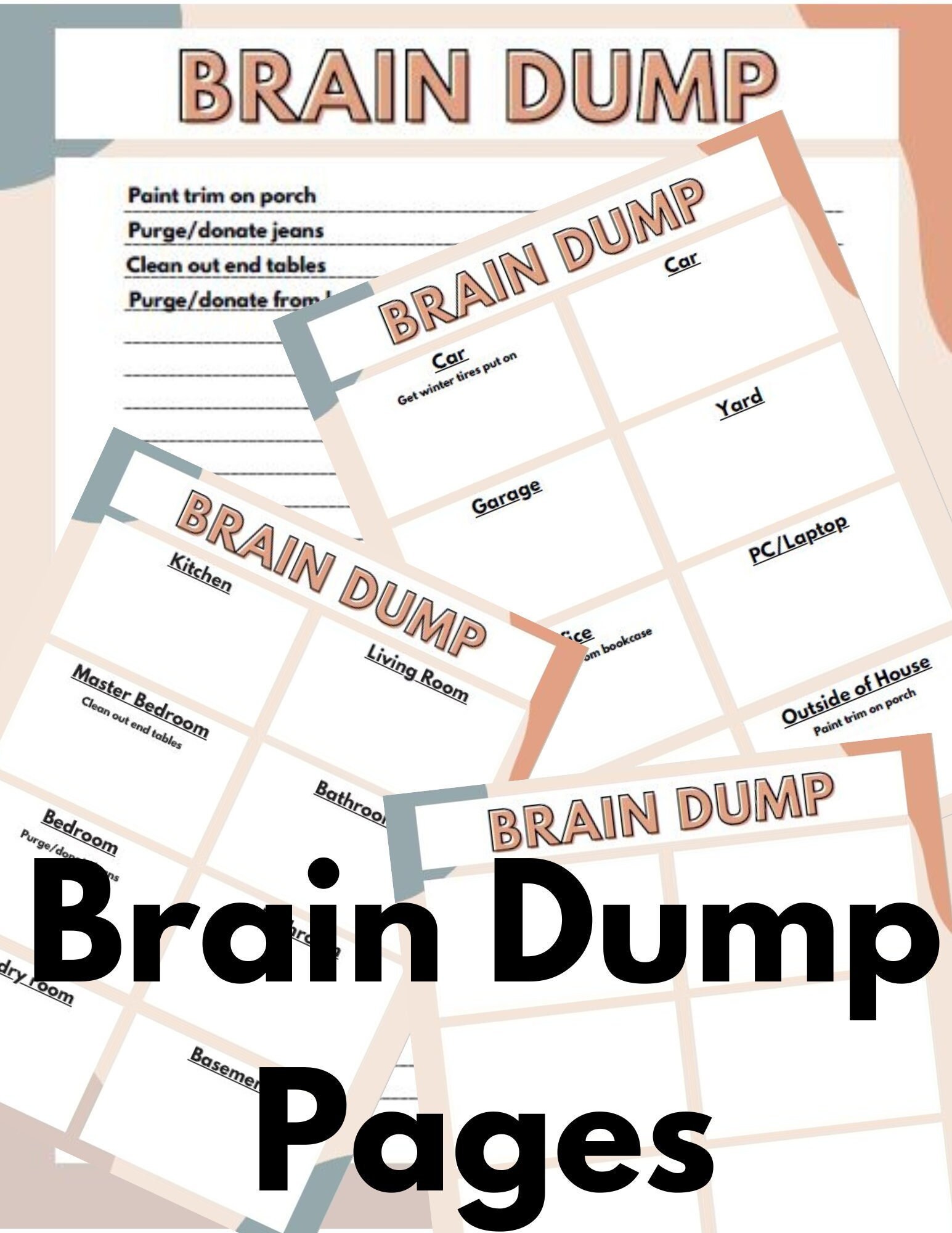 Brain Dump Planner Printable Organize Thoughts | Organize My Thoughts ...