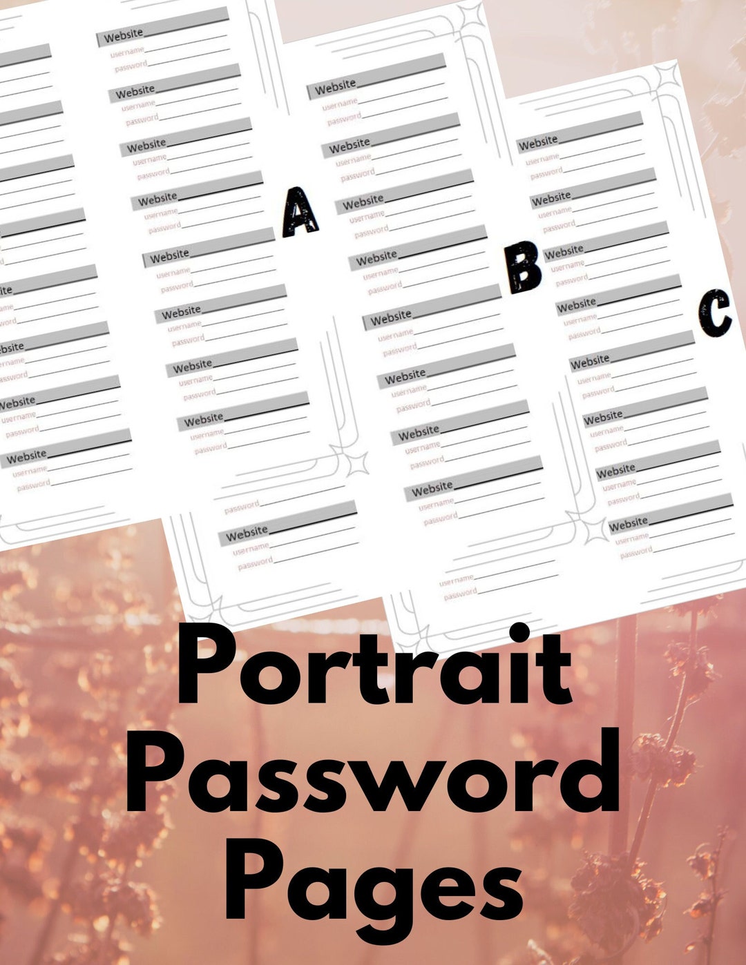 Password Log Book Tracker List Keeper Manager - Etsy