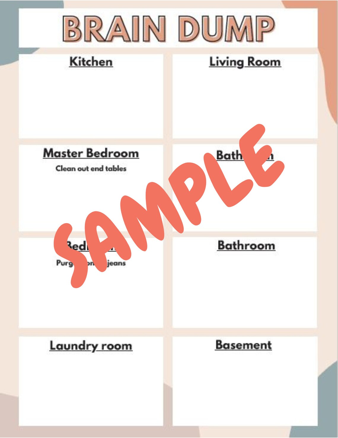Brain Dump Planner Printable Organize Thoughts | Organize My Thoughts ...