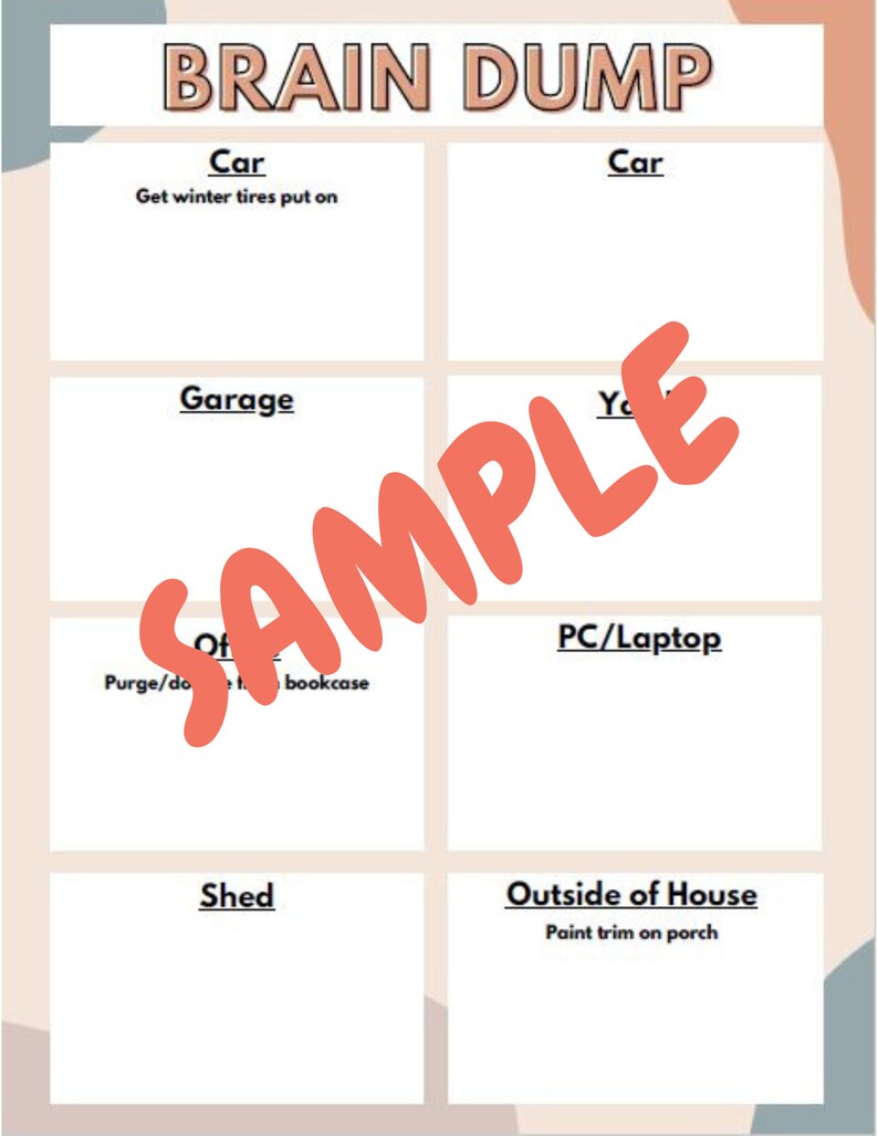 Brain Dump Planner Printable Organize Thoughts | Organize My Thoughts ...