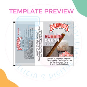 Russian Creme 5 Pack Cigarillo Wrapper | Canva Template | Instant ...