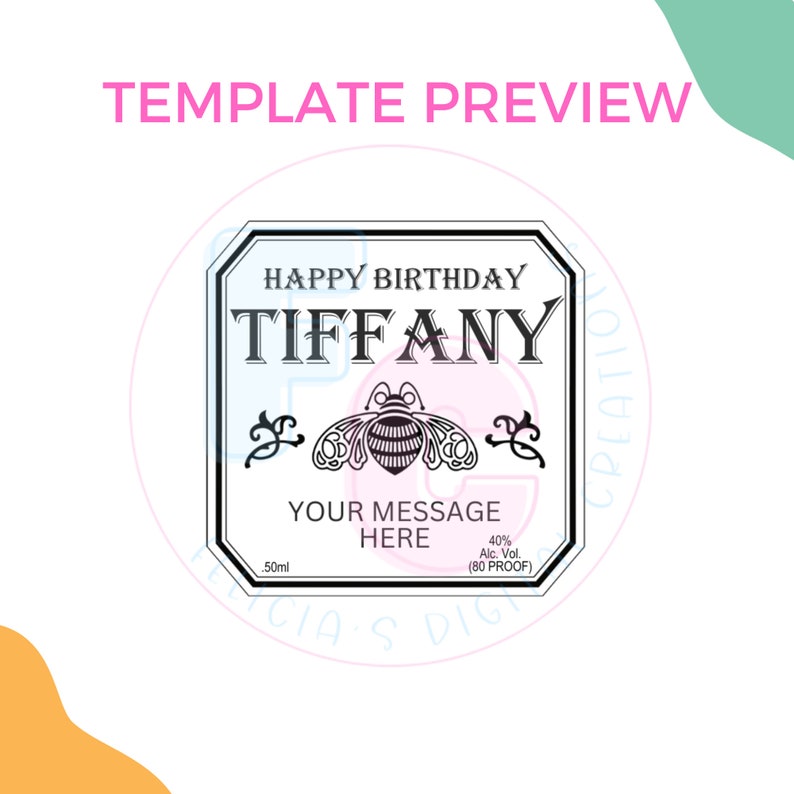 Tequila Label .50ml | Canva Template | Instant Download | Unlimited ...