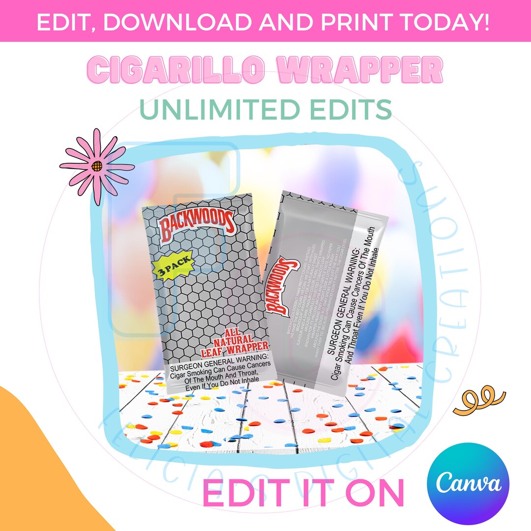 Completely Customizable Backwoods 3 Pack Wrapper Canva Template Instant ...