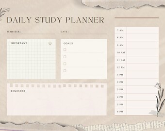 Digital Daily Study Planner for Goodnotes, Notability, and Noteshelf ...
