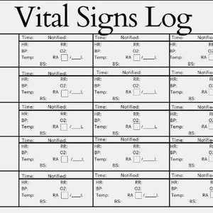 Vital Signs Log, Vital Signs, Chart Vital Signs, Patient Vital Sign ...
