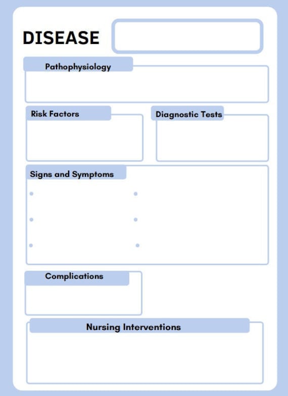 Pathophysiology Worksheet - Etsy