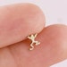 14k Solid Gold Frog Stud Earrings Gold Helix Stud Conch Stud Tragus ...
