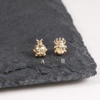 Tiny Lady Bug Nose Stud in Sterling Silver, Ladybug Nose Stud, Ladybug ...