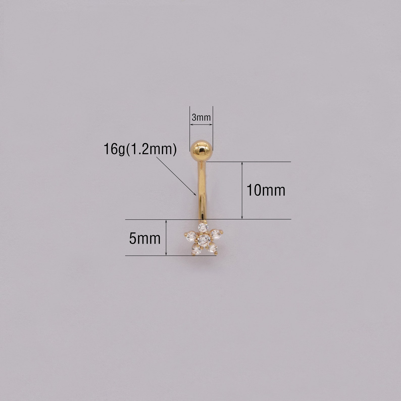 14k Solid Gold Flower Rook Earring Gold Rook Piercing Eyebrow - Etsy