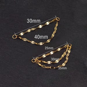14K Solid Gold Sparkly Double Sequin Double Chain Attachment Triple ...