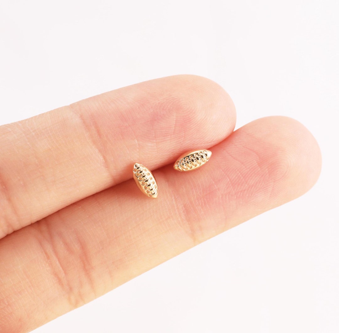 14k Solid Gold Rugby Football Stud Earring Toy Cartilage Earring Tragus ...