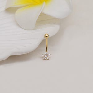 14k Solid Gold Flower Rook Earring Gold Rook Piercing Eyebrow Ring ...