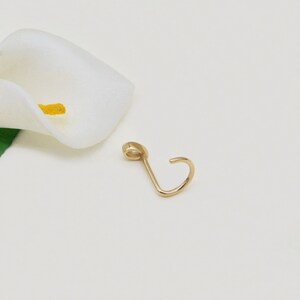 14k Solid Gold Tiny Teardrop Nose Ring Dainty Screw Back Nose Stud Gold ...