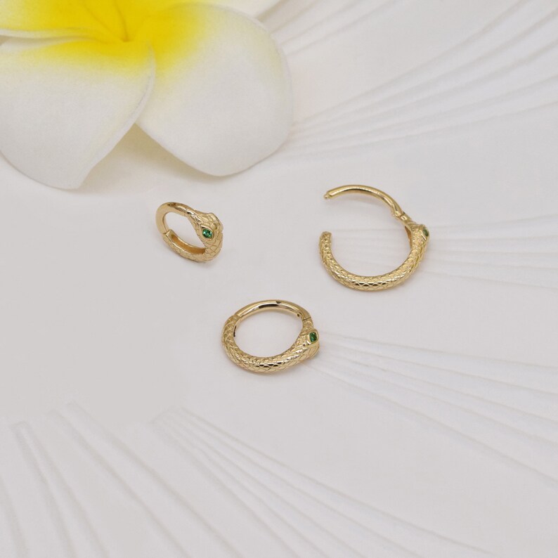 14k Solid Gold Snake Helix Daith Rook Conch Ring Septum Hoop - Etsy
