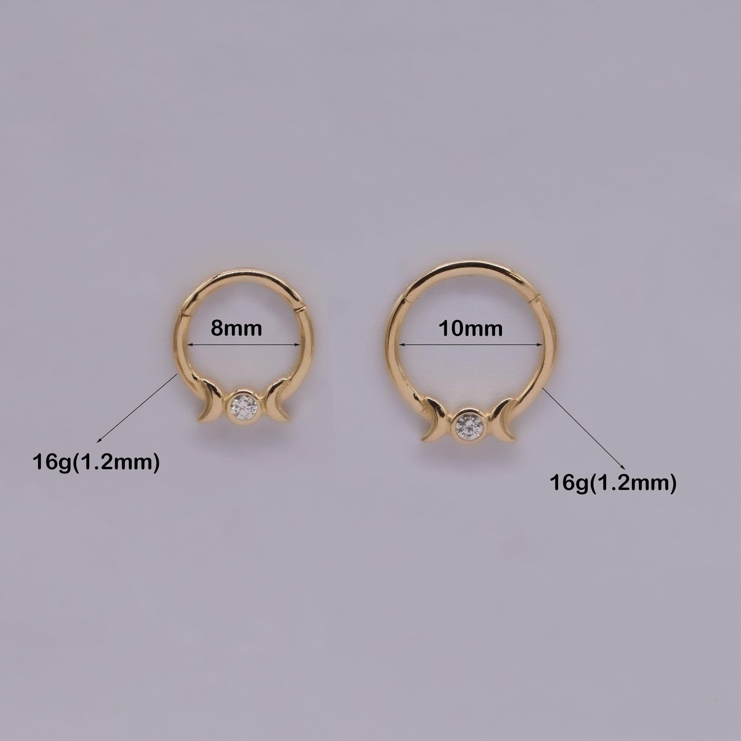 14K Solid Gold Candy Hoop Clicker Cartilage Earring Gold Septum Hopp ...