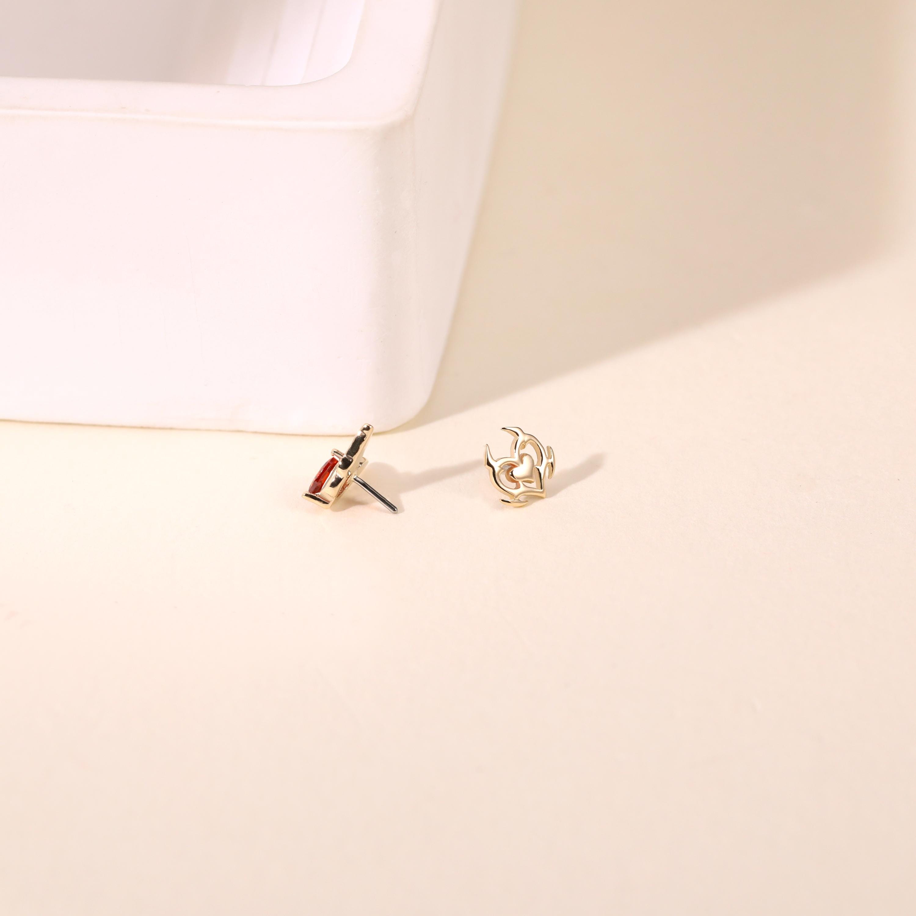 14K Solid Gold Magic Heart Stud Earring Helix Magic Heart Piercing ...