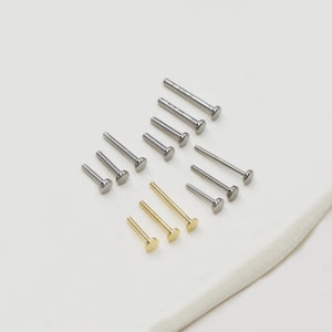 14k Solid Gold Flat Back Titanium Push Back Threadless for Cartilage ...