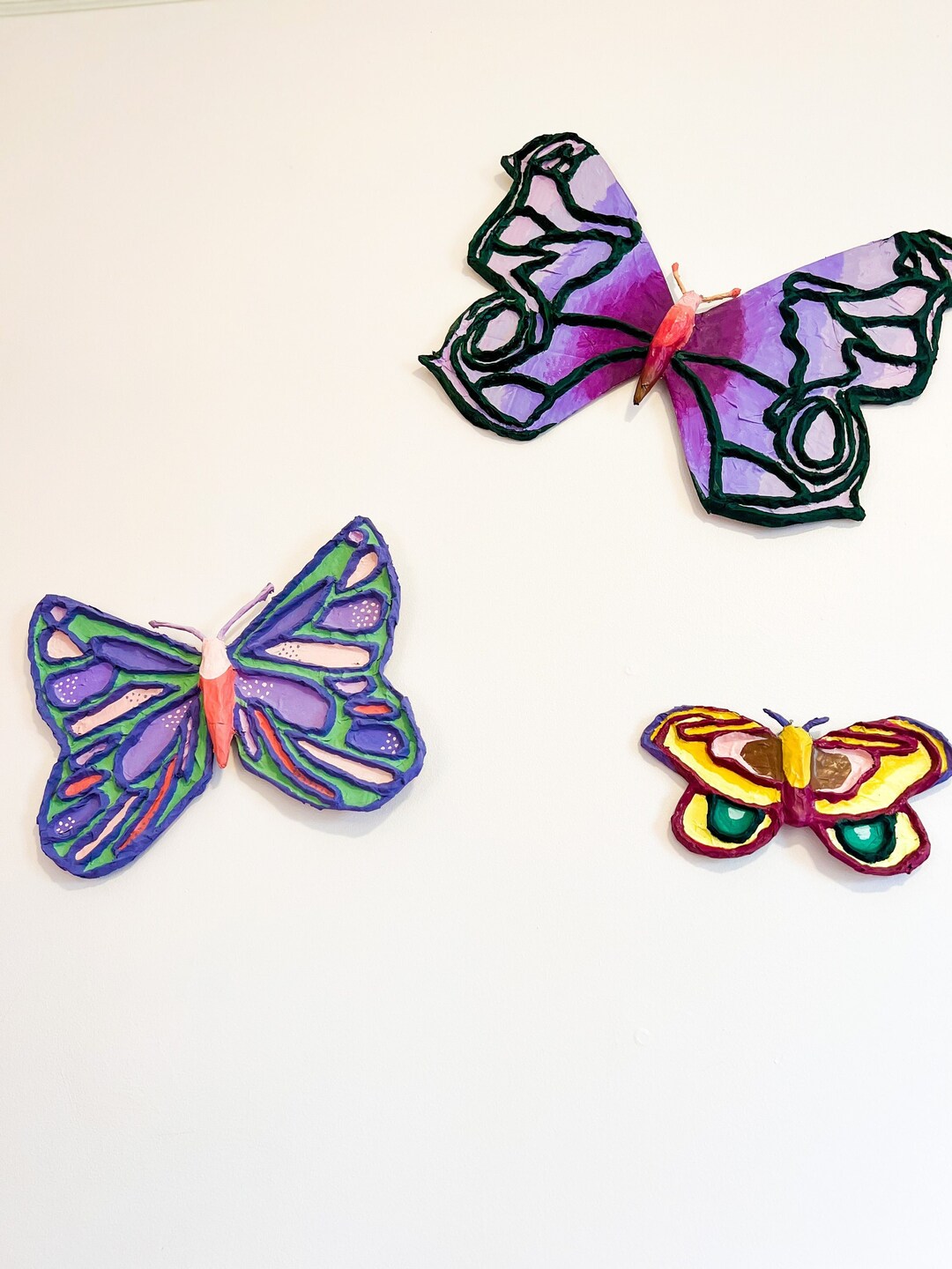 Butterfly and Moth Paper Mache Wall Hangings - Three, Custom - Etsy