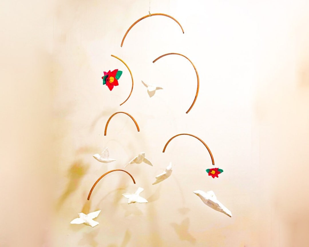 Kinetic Christmas Doves Hanging Mobile - Etsy