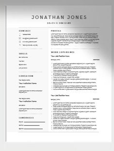White & Grey Resume Templet | 3 Pages | - Etsy