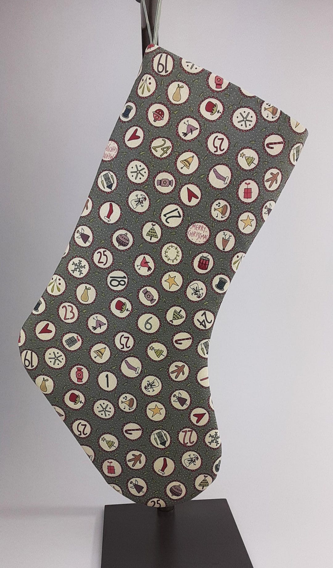 Christmas Countdown Stocking With Neutral Colors - Etsy