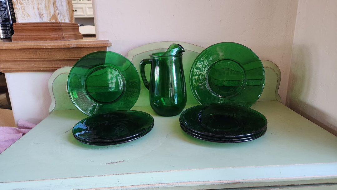 Anchor Hocking FOREST GREEN Glassware Set - Etsy