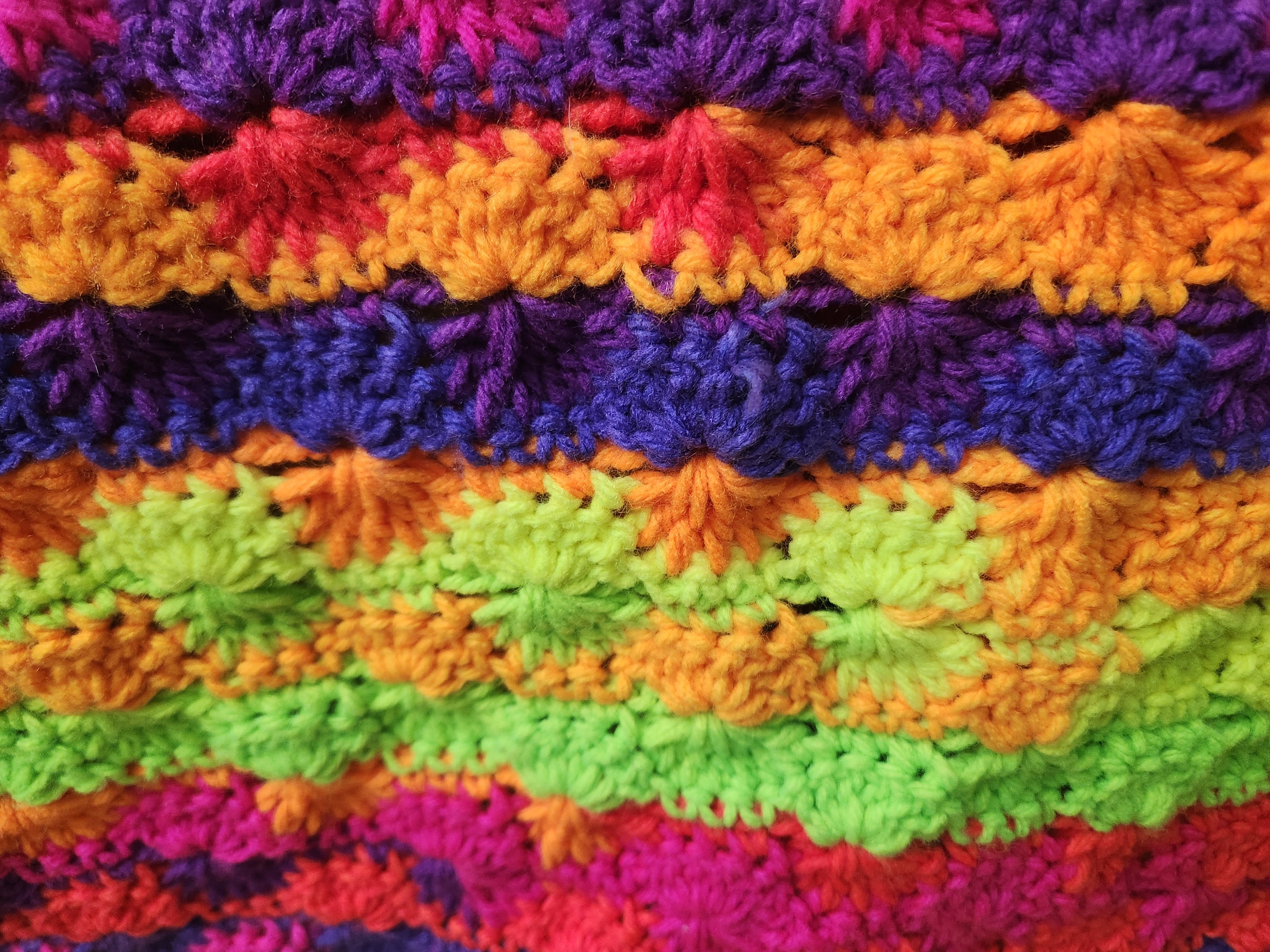 Neon Spider Stitch Afghan - Etsy
