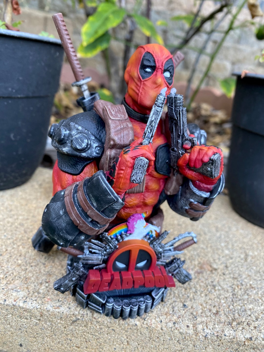 3d Printed Marvel Bust Painted Deadpool - Etsy