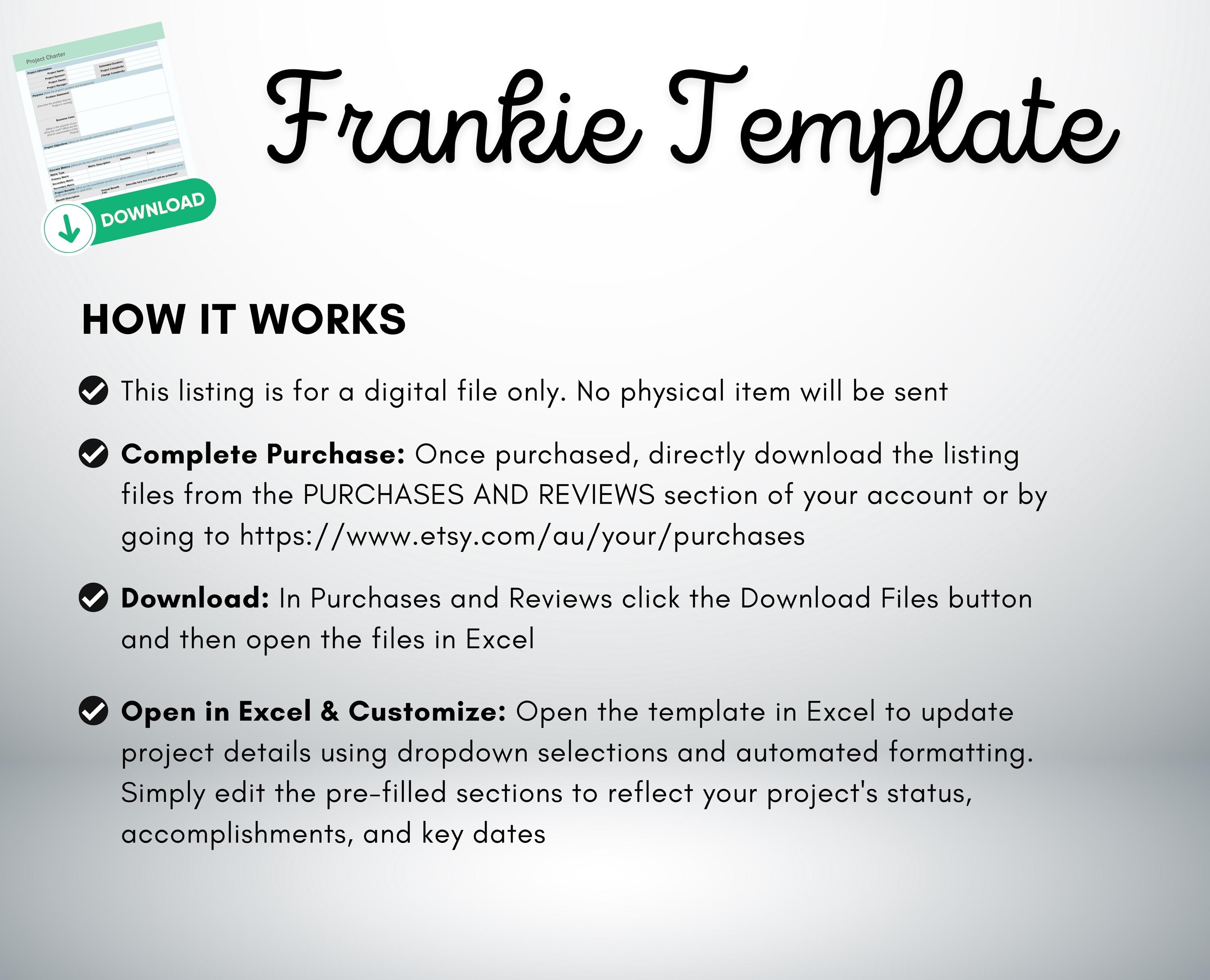 Project Gantt Template: Excel Project Timeline Task Tracker (digital ...