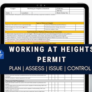 Working at Heights Permit Template | Operations Safety Permit | Height ...