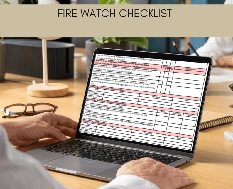Fire Watch Checklist Template | Hot Work Safety Inspection Form | Fire ...
