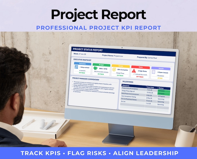 Executive Project Status Report Template | Powerpoint Project Executive ...