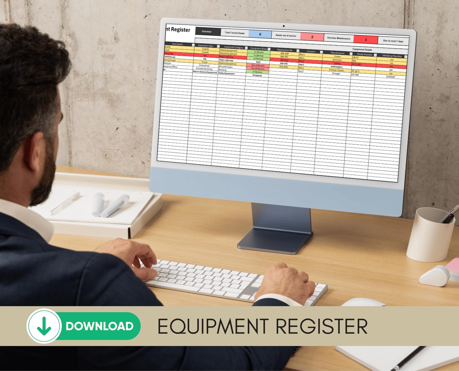 Equipment Register Excel Template: Asset Tracking & Maintenance ...