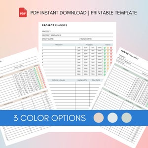 Project Planner Template, Project Management Document PDF Download ...