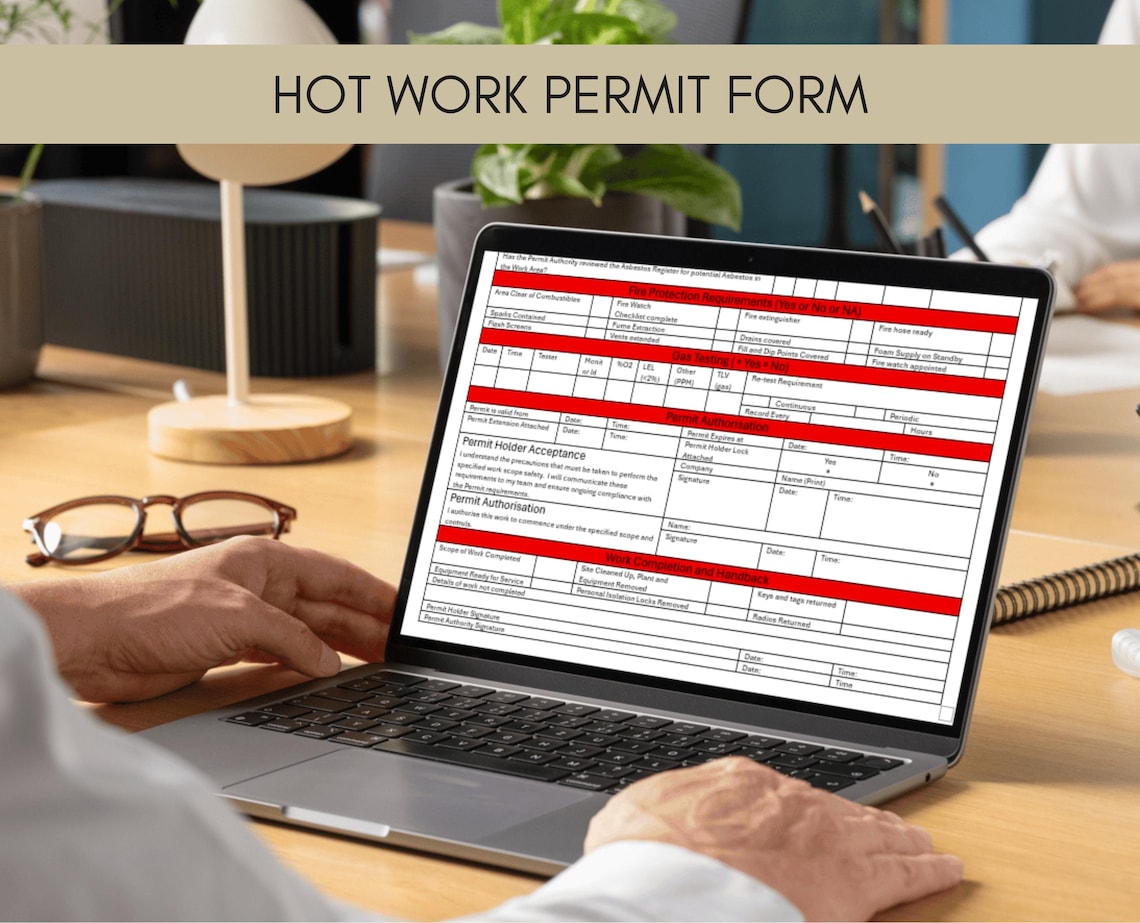 Hot Work Permit Template | Workplace Safety Form | Construction Safety ...