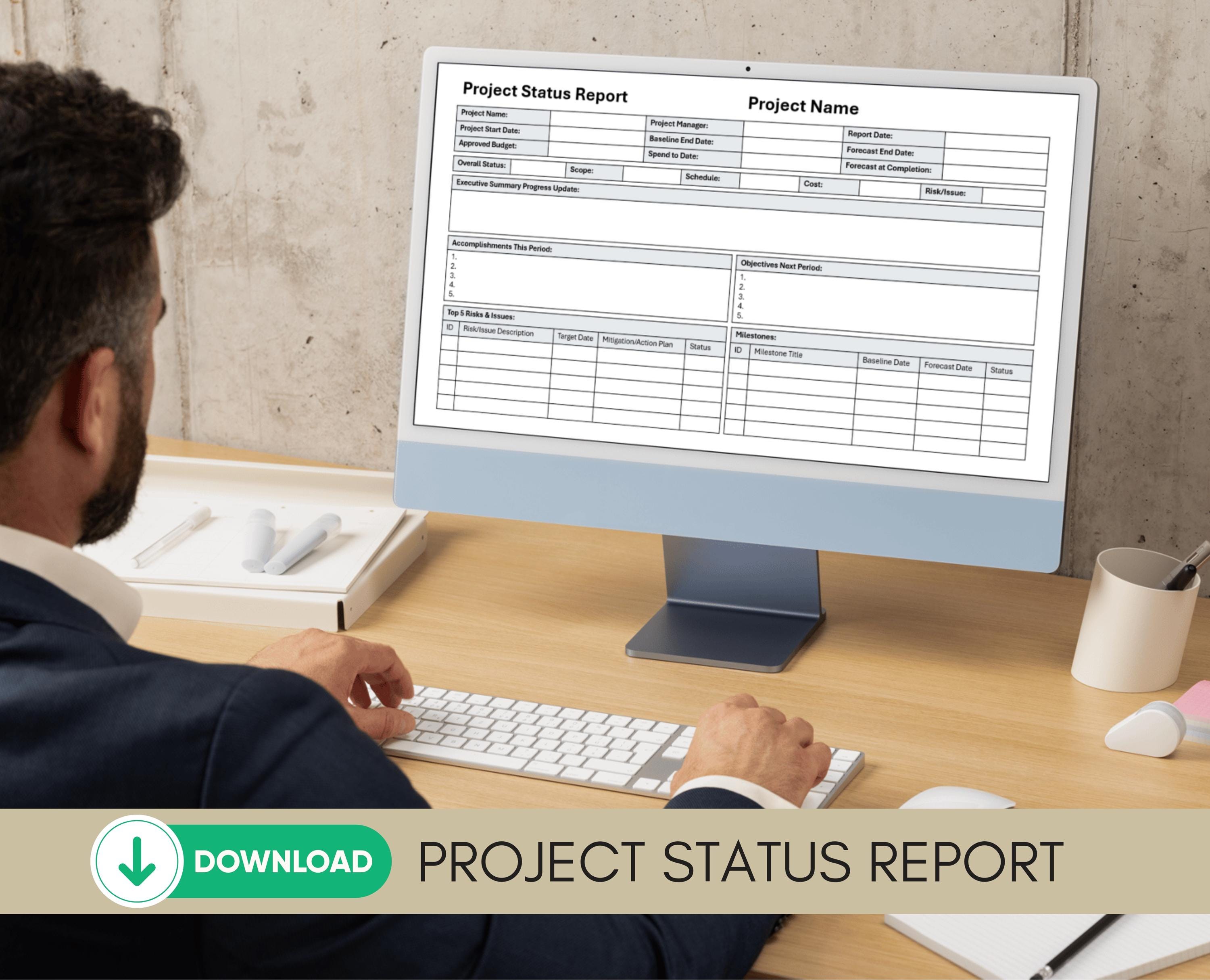 Project Status Report Template, Project Dashboard, Project Management ...