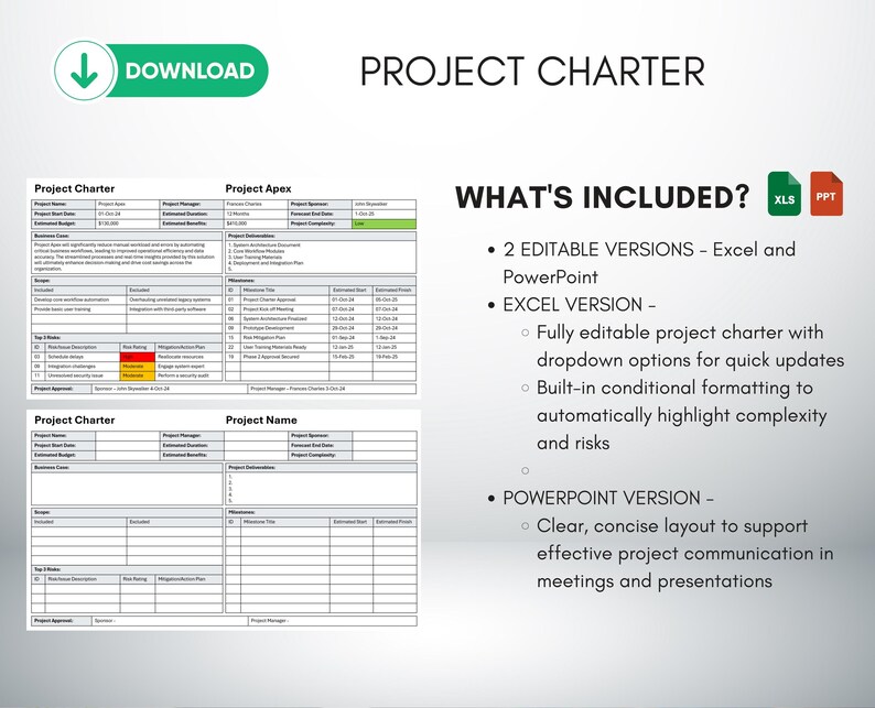 Project Charter Template, Project Initiation Document, Project ...