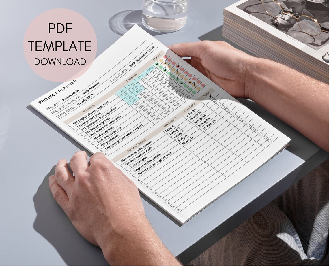 Project Planner Template, Project Management Document PDF Download ...